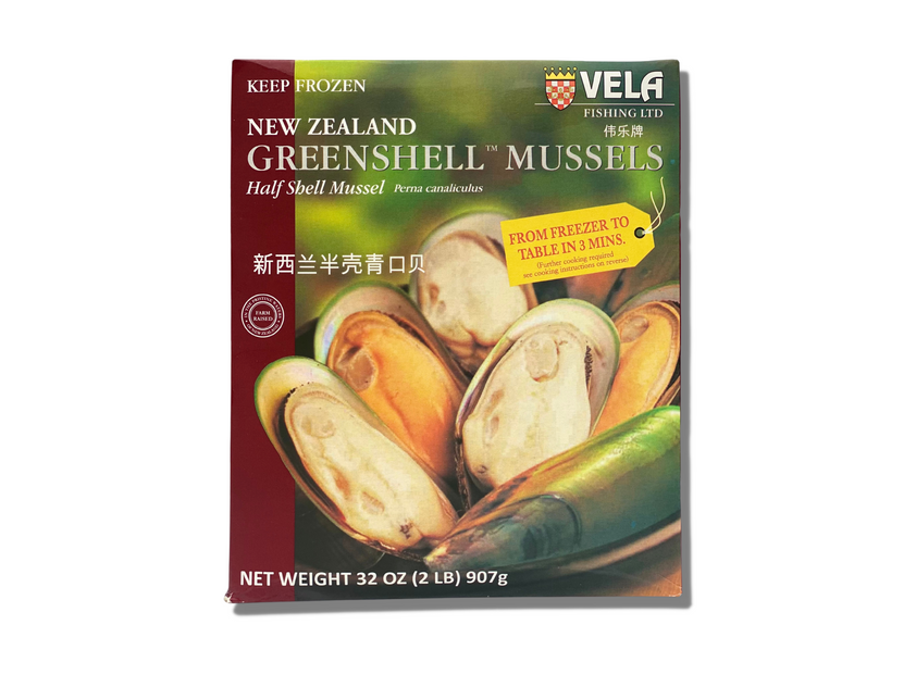 New Zealand Half Shell Mussels, Frozen – Goldfish Seafood Market